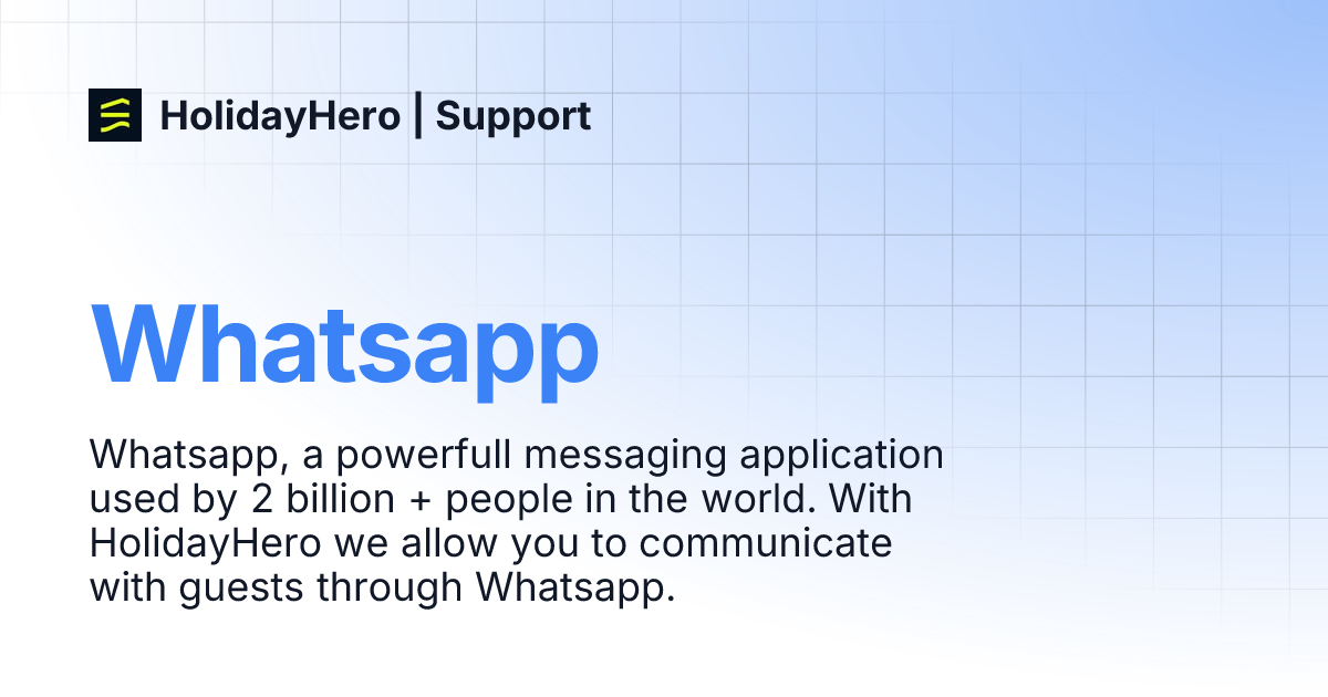 Whatsapp | HolidayHero | Support